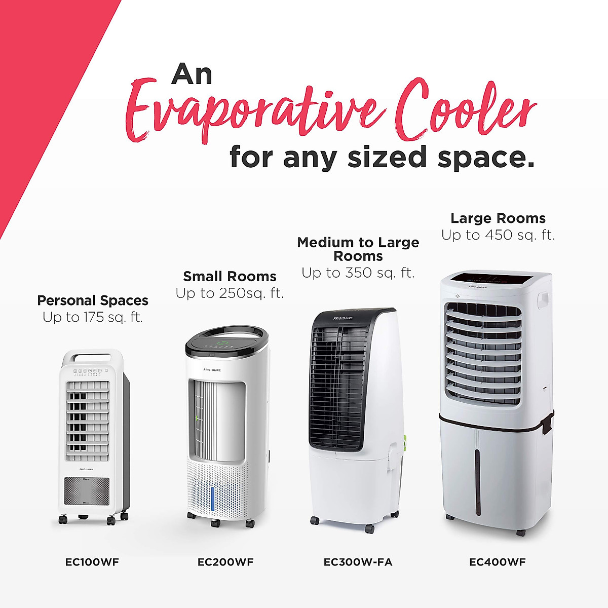 Frigidaire 2-in-1 Personal Evaporative Air Cooler and Fan | 250 CFM’s | portable Swap Cooler with 3 Fan Speeds | Air Filter with Removable Water Tank