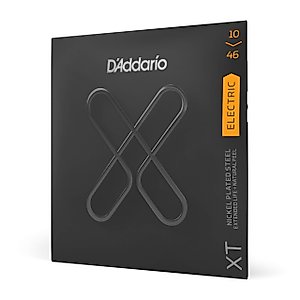 D'Addario Guitar Strings - XT Nickel Coated Electric Guitar Strings - XTE1046 - Extended String Life with Natural Tone & Feel - For 6 String Guitars - 10-46 Regular Light