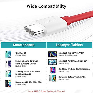 OnePlus 8T 9 Pro 10T Charging Cable Warp Charge 65W, COOYA USB C to USB C Cable for MacBook Air MacBook Pro 2020,6FT 2-Pack Super Fast Charging Cord for Samsung Galaxy S23 Ultra S22 S20 FE S21 Note 20