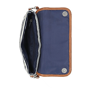 Nautica womens Crossbody Wallet Wristlet Clutchh, Indigo/Bone/Sand, One Size US