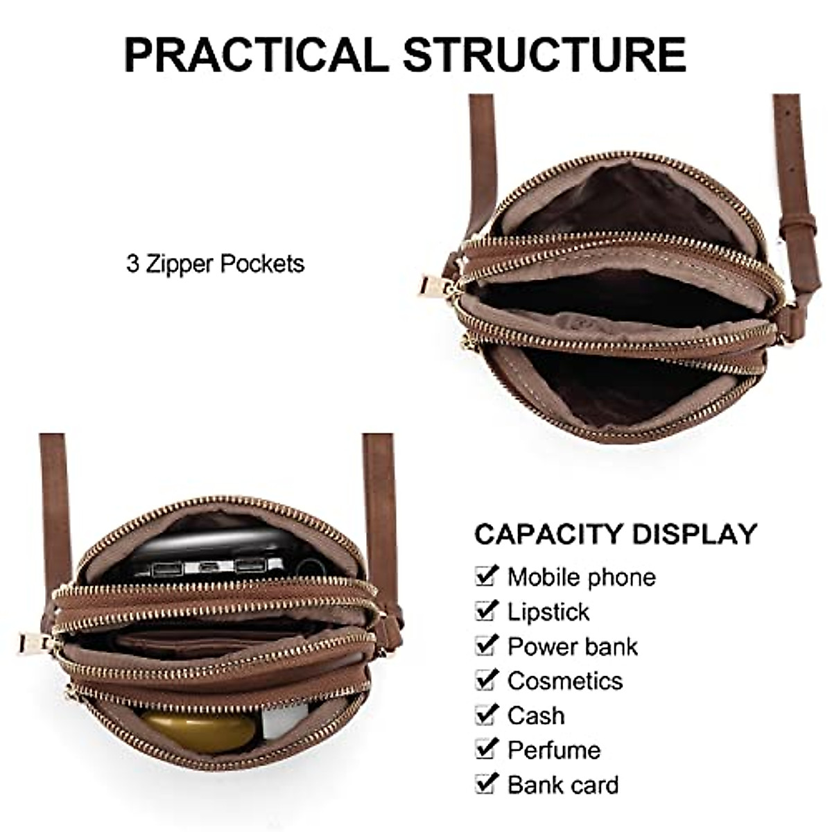 CLUCI Small Crossbody Bags for Women Designer Cell phone Vegan Leather Purse,Shoulder Handbag Wallet