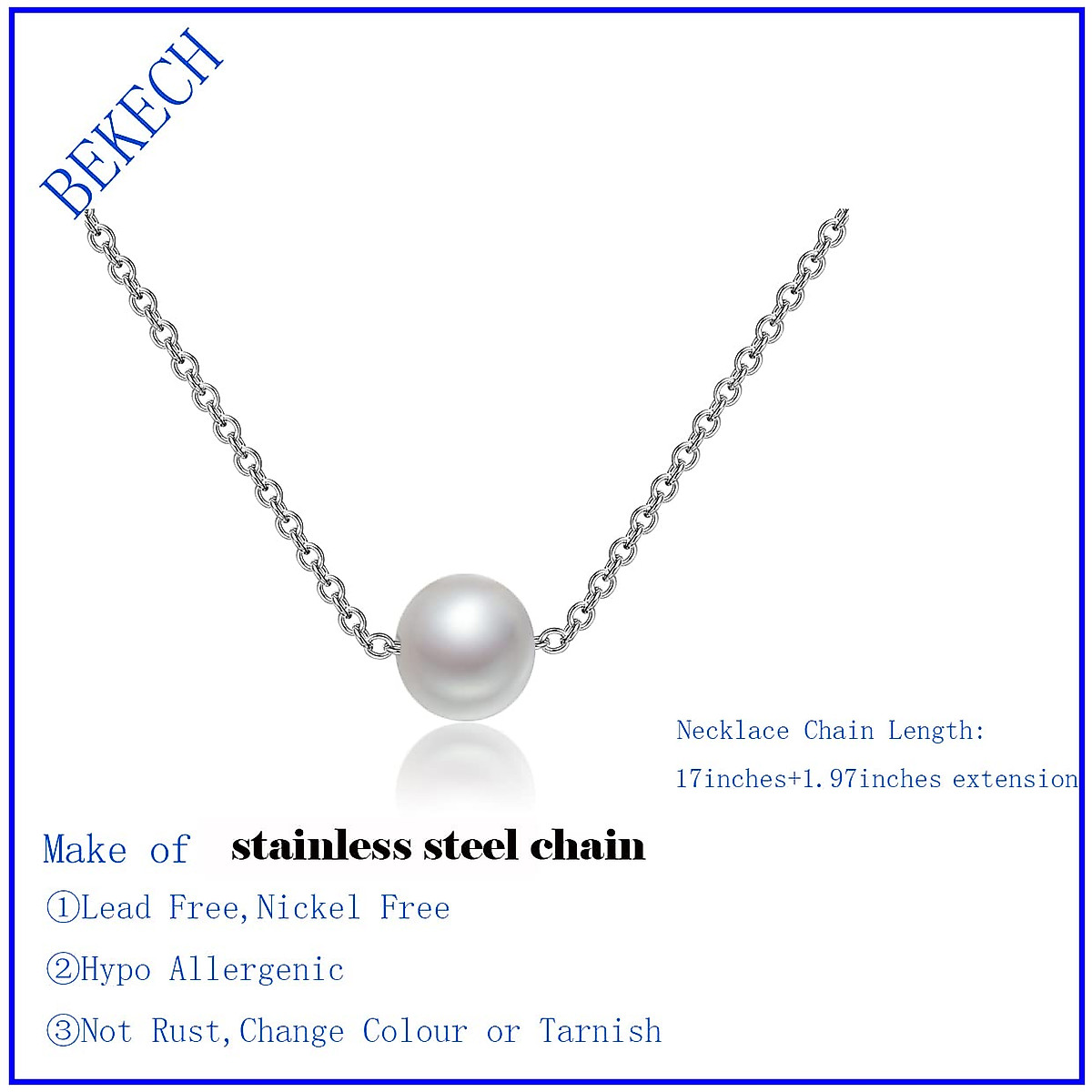 BEKECH Wedding Officiant Jewelry Pastor Marriage Commissioner Pearl Necklace Gift for Officiant Minister Proposal from Bride