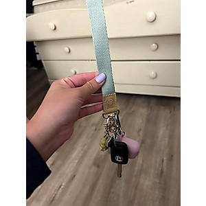 DQL short key lanyard, car key wristlet, Hand Wrist Lanyard Keychain, key wristlet for women (Pastel)