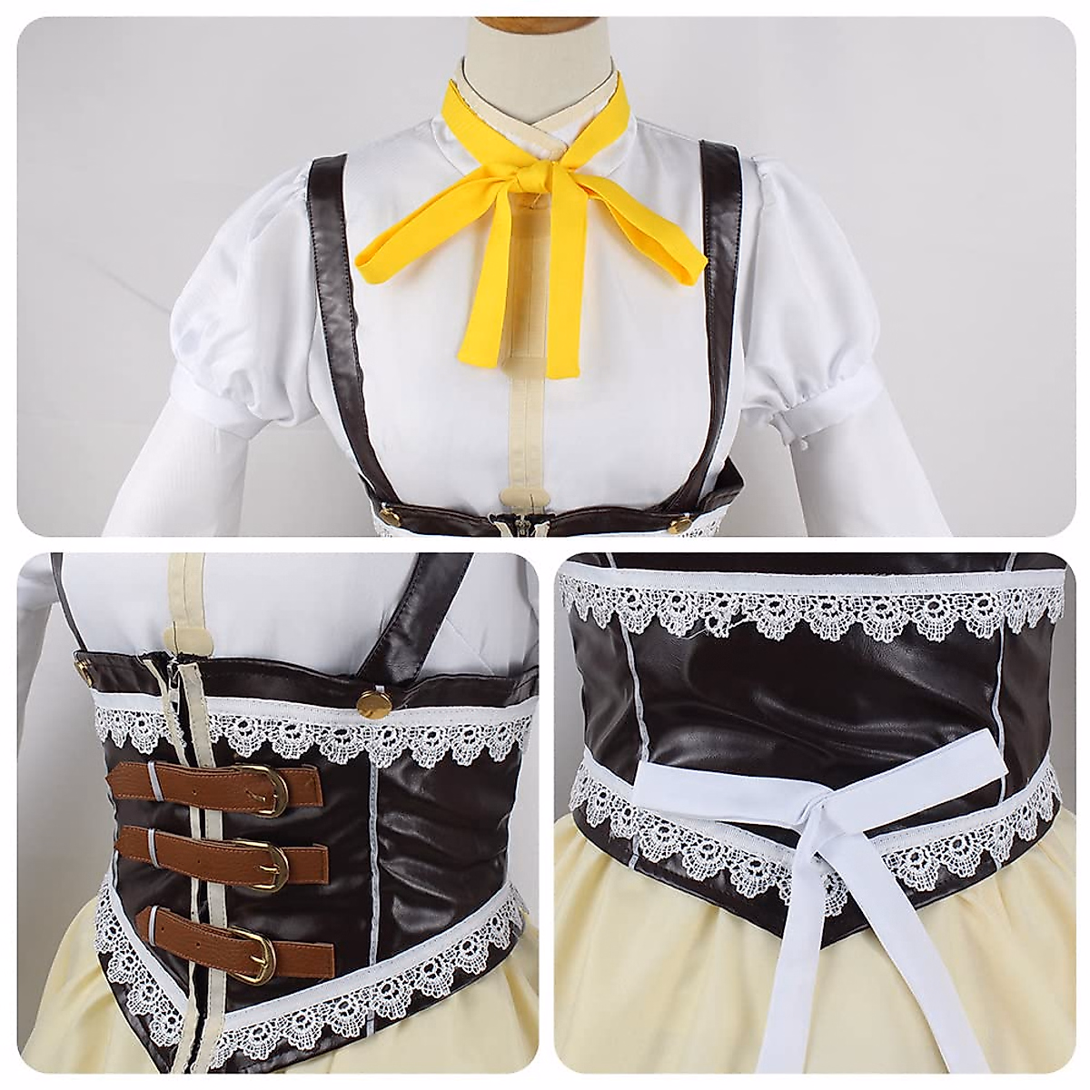 Lmetsky Magi Madoka Magica Cosplay Costume Outfit Tomoe Mami Cosplay Costume Uniform Dress Halloween Christmas