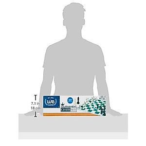 WE Games Complete Tournament Chess Set – Plastic Chess Pieces with Green Roll-up Chess Board and Travel Canvas Bag