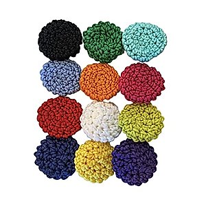 Handmade Nylon Yarn Kitchen Scrubbies - Scouring Pad - Pot Scrubbers - Sponge - Reusable - set of 4 - double thickness - 3.5 inch/palm size
