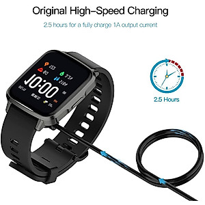 SENGKOB [2-Pack] 3.3FT Smart Watch Charger Magnetic USB Charging Cable for Letsfit Willful YAMAY VeryFitPro SW023 ID205L SW021 ID205U ID205S SW025 Uwatch 3S 3 2 2S