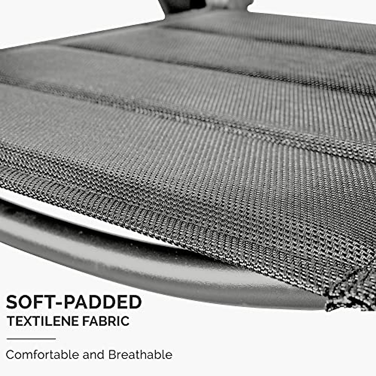 PURPLE LEAF Outdoor Patio Folding Chairs Set of 2, Outdoor Reclining Camping Chairs with Soft Cotton-Padded Seat Adjustable High Backrest Portable Chairs, Grey