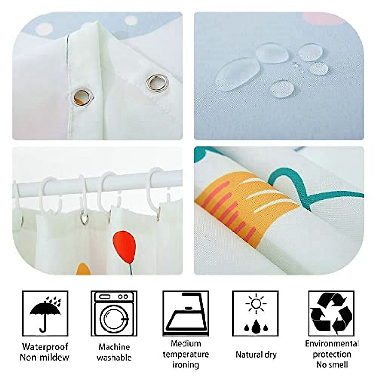 Spa Shower Curtain, Meditation and Picture of Bamboo Stalks Candle and Basalt Stones Theraphy Relaxing Shower Curtains, Cloth Fabric Bathroom Decor Set Bath Curtians with 12Hooks, Multicolor,72X72I