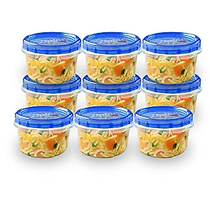Ziploc Twist N Loc Food Storage Meal Prep Containers Reusable for Kitchen Organization, Dishwasher Safe, Small Round, 9 Count
