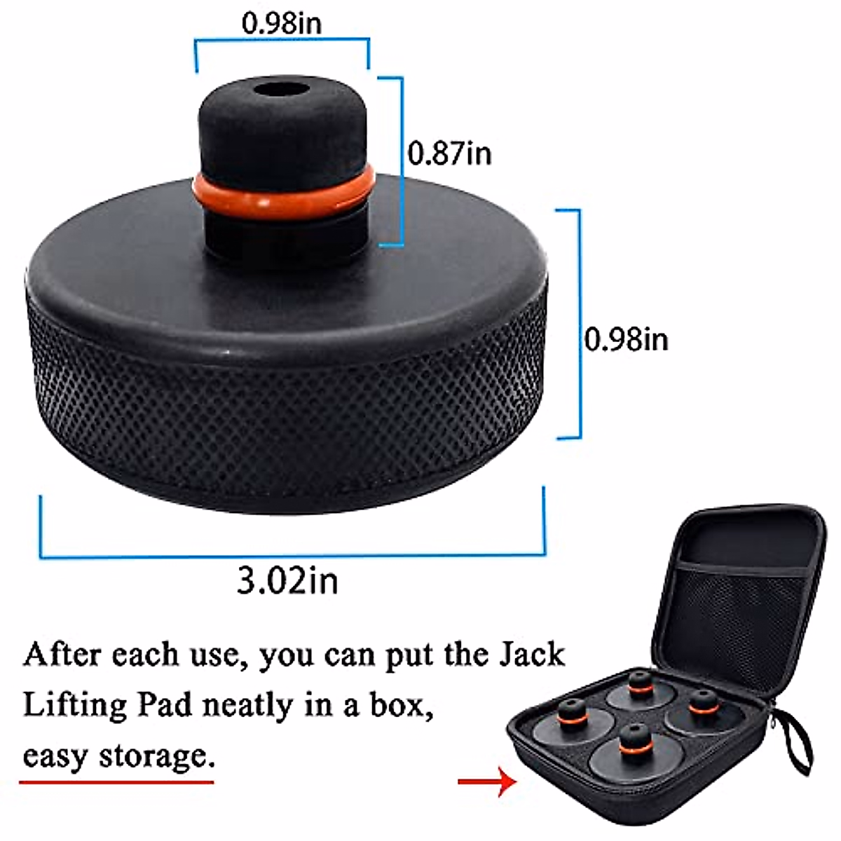 Lifting Jack Pad Replacement for Tesla Model 3 Y S X Lift Point Adapter Tool Jack Puck with Storage Box - Using with a Floor Jack