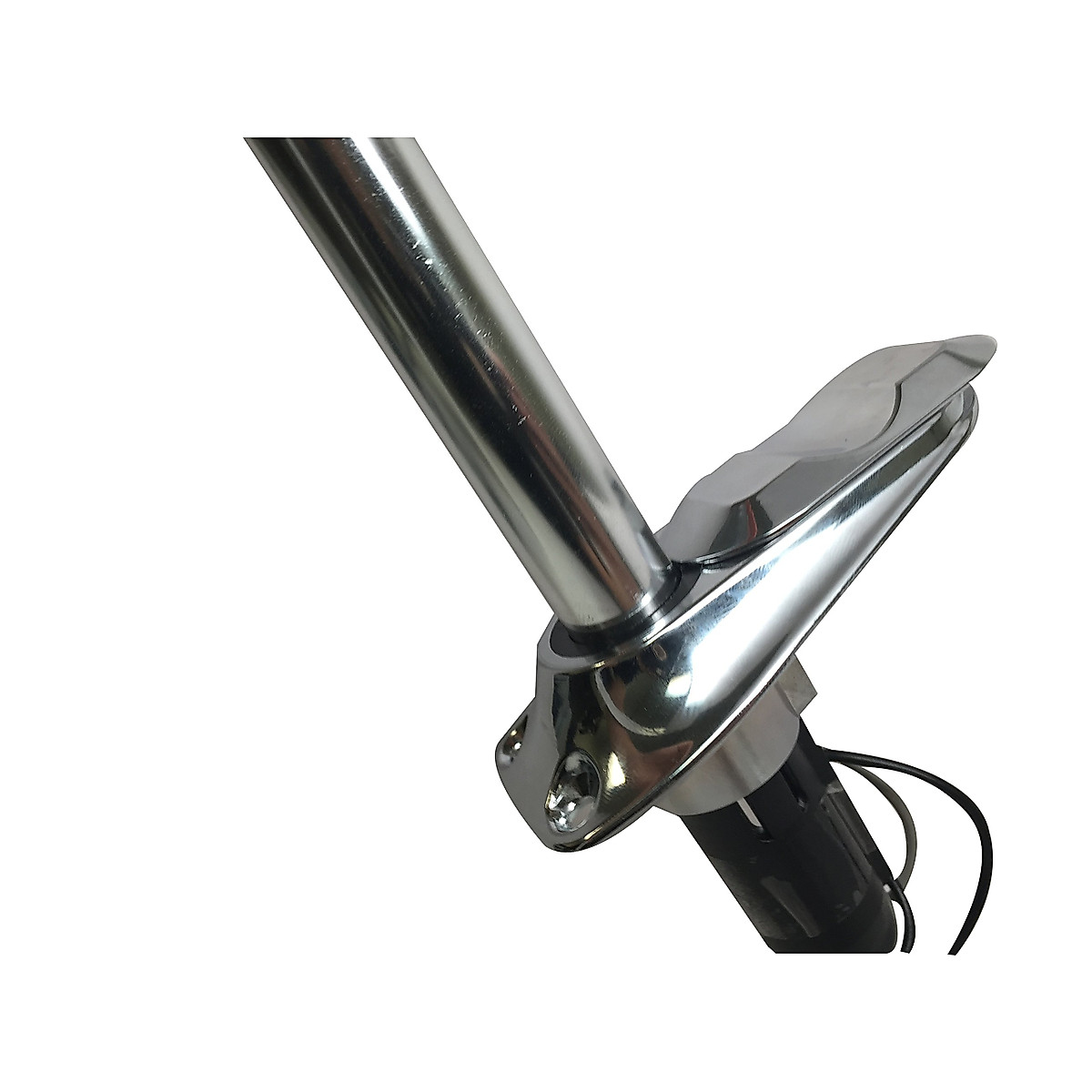 Pactrade Marine 12V Marine Boat Yacht Pontoon Navigation Anchor Light 360 Degrees All Around White Color Splashproof Black Housing (Incandescent Plug-in Base with Chrome Socket (H=24"))