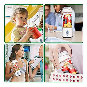 Aitsite Portable Blender, USB Rechargeable Personal Size Juicer Cup with 2 Straws, blend jet blenders portable with 6 3D Blades Fruit Mixer for Home,Travel, Office, Outdoors -White.