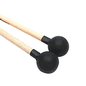 TUOREN 1 Pair Tongue Drum Mallets with Bracket Handpan Drum Sticks Rubber Mallet Percussion Instrument Accessory (Type A)