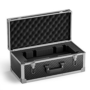 Phenyx Pro Extra Large Size Carrying Case, Customizable Pre-Diced Foam, Aluminum Alloy Sturdy Build, Suitable for Wireless Mic System Storage & Camera Gear Transportation