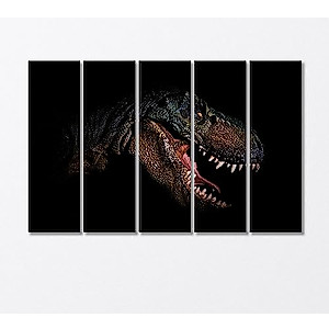 Dinosaur Head in the Dark Canvas Print 1 Panel / 36x24 inches