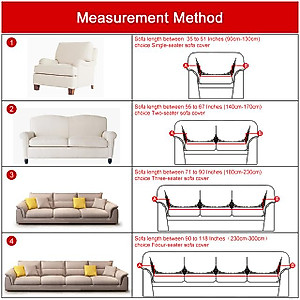 EURHOWING Stretch Velvet Sofa Cover for 4-Seaters Sofa,Anti-Slip Soft Couch Cover Sofa Slipcover w Pillowcase,Washable Furniture Protector with Anti-Skid Foam and Elastic Bottom,Navy Blue