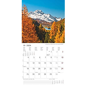 Alpen 2024 - Brochure Calendar 30 x 30 cm (30 x 60 Open) - Calendar with Space for Notes - The Alps - Picture Calendar - Wall Planner - Nature Calendar