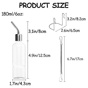 MANON ROSA Hamster Water Bottle -Leakproof Hanging Dispenser for Small Pet Cages: Hedgehogs Guinea Pigs Sugar Gliders Squirrels Syrian Dwarf Gerbils Mice Rats Degus Rodents (Small(180ml))