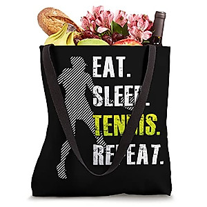 Eat Sleep Tennis Repeat - Funny Tennis Tote Bag