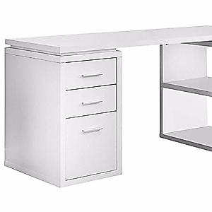 Monarch Specialties Hollow-Core Left or Right Facing Corner Desk, White