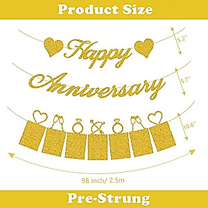 Anniversary Decorations Party Supplies Kit Set of Happy Anniversary Banner , Photo Banner and Anniversary theme Balloons for Wedding Anniversary Party decor