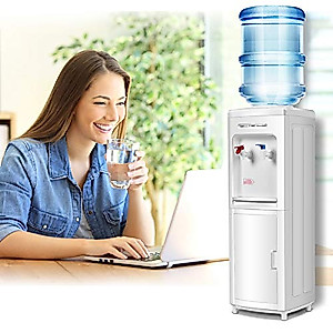 SAFEPLUS Top Loading Water Cooler Dispenser, Hot & Cold Freestanding Water Cooler Holds 5 Gallon Bottles Perfect for Home Office School UL & Energy-Saving Approved