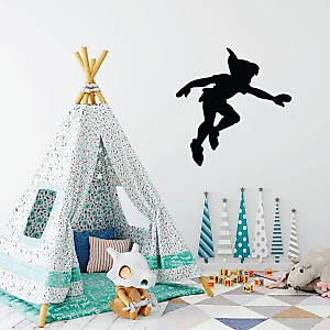 Peter Pan Wall Decal - Shadow - Disney Vinyl Sticker Silhouette for Kid's Playroom, Bedroom Decoration or Nursery Decor