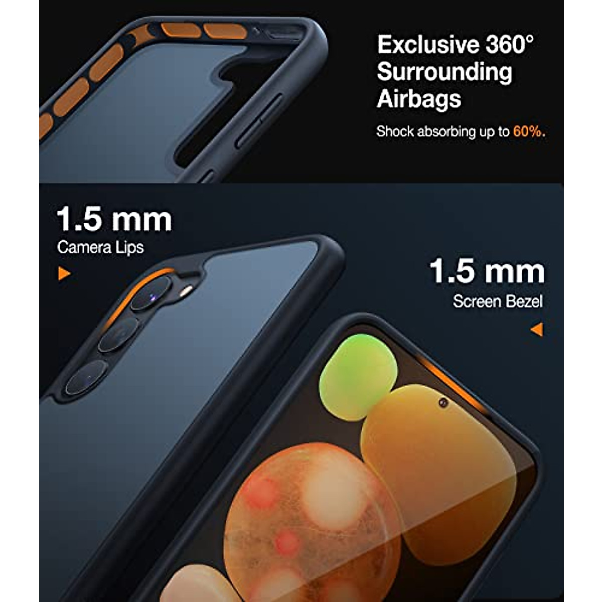 TORRAS Shockproof for Samsung Galaxy S23 Plus Case, (Military Grade Drop Tested) Translucent Slim Protective Matte Hard Back Cover Phone Case for Samsung S23 Plus Case 5G Guardian,Black