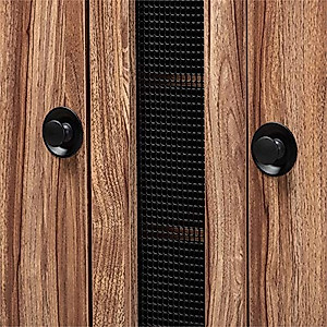 Baxton Studio Valina 2-Door Wood Shoe Storage Cabinet with Drawer in Oak-Black