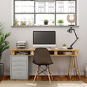 Globe Electric 5698601 28" Heavy Base Top Moving Spring Balanced Swing Arm Desk Lamp, Black, On/Off Rotary Switch on Shade, Home Office Accessories, Lamp for Bedroom, Home Décor, Home Improvement