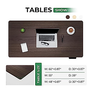 ALFA FURNISHING Height Adjustable Standing Desk, 60” x 30” inches Electric Standing Desk with Whole Piece Desk Board, 2 Pre-Set Memory Button Sit Stand Desk for Home Office Workstation