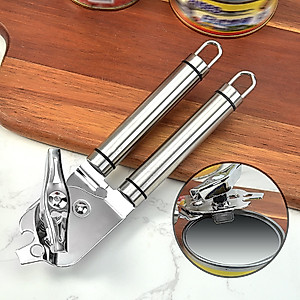 3-in-1 Manual Heavy Duty Stainless Steel Can Opener Non-Slip Handle, Use Ergonomic Knob Designed, Safe and Easy Operation, Suitable for Family, Barbecue