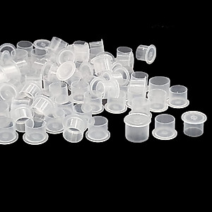 Tattoo Ink Cups 200PCS 17mm Big Tattoo Pigment Cups With Base Disposable Plastic Tattoo Ink Caps Cups for Tattoo Ink Tattoo Kits Supplies