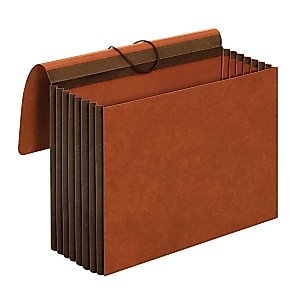 Pendaflex Globe-Weis/Pendaflex Heavy Duty File Wallets, Extra Wide, 7-Inch Expansion, Elastic Cord Closure, Letter Size, Brown, 5-Count (CL1084GLHD)