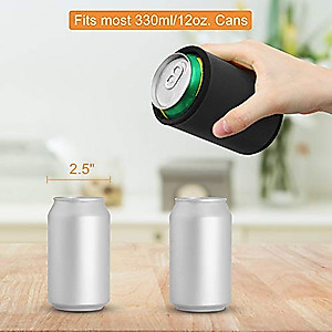 Insulated Beer Can Cover Sleeve Cooler,Neoprene with Stitched Fabric Edges (All Color 6-Pack)