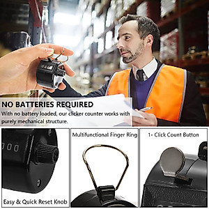 Tebery 12 Pack Handheld Tally Counter 4 Digit Mechanical Palm Clicker Counter, Number Counter/Pitchers Scores Counter/Crochet for Coaching, Knitting, People, Lap, Fishing, Golf