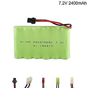 Parts & Accessories 7.2V 2400mah NIMH Battery Pack Battery nimh 7.2v aa nimh Battery ni-mh 7.2v for Remote Control Electric Toy Tool Boat car Parts - (Color: for Tamiya Plug)