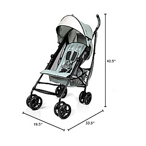 Summer Infant 3Dlite Convenience Stroller, Eucalyptus–Lightweight Stroller with Aluminum Frame, Large Seat Area, Mesh Siding, 4 Position Recline, Extra Large Storage Basket-Infant Stroller for Travel