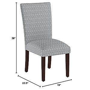 HomePop Parsons Classic Upholstered Accent Dining Chair, Set of 2, Shades Blue