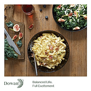 DOWAN 9.75" Large Pasta Bowls, 50 Ounce Large Salad Bowls, Ceramic Pasta Bowls Set of 4, Serving Bowls and Plates Set, Microwave and Dishwasher Safe