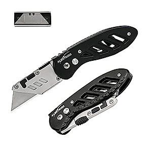 ALBATROSS UPK001 Utility Knife,Quickly Change Blades, Black Folding Pocket Knife Used for Cartons, Cardboard and Boxes