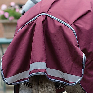 WeatherBeeta ComFiTec Plus Dynamic II Standard Neck Medium Horse Blanket, Maroon/Grey/White, 87"