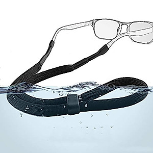 Adjustable Sports Sunglasses Safety Holder Floating Retainer Strap Eyewear Retainer, Black, Pack of 2