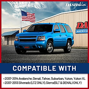 DashSkin USA American Made Dash Cover Cap Compatible with 07-14 Tahoe Suburban Yukon Avalanche - Easy Cracked Dash Fix - w/o Speaker Holes in Black (Fits Single Glovebox Silverado/Sierra ONLY)