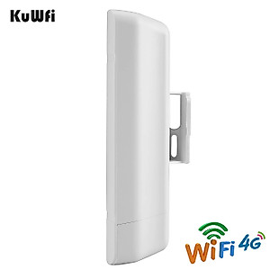 KuWFi 300Mbps Outdoor 4G LTE CPE WiFi Router with Sim Card Slot CAT4 SIM Routers with POE Adapter Work with IPcamera or Outside WiFi Coverage (US Version B2/B4/B5/B12/B13/B14/B66/B71)