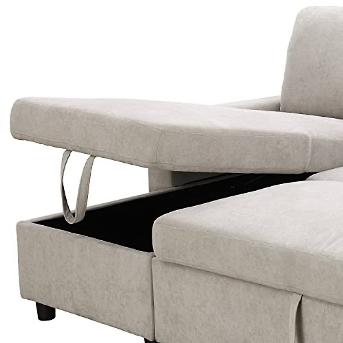 SIENWIEY Sectional Sofa Set, Sleeper Sofa Bed with Storage Chaise for Living Room Modern L-Shape Velvet Pull Out Couch for Small Space(Grey)