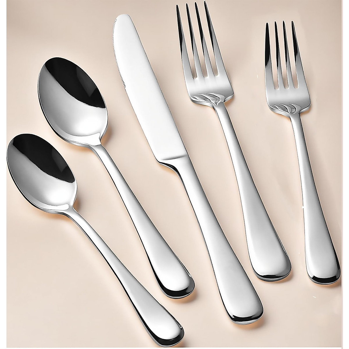 Silverware set for 4,20 Piece Heavy duty Stainless Steel Flatware Set,Mirror Polished Cutlery Set,Perfect for Family Gatherings,Weddings.Dinner Fork Knife Spoon Eating Tableware Set for Home