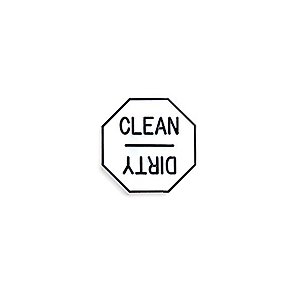 Fox Run - 5935 Fox Run Clean or Dirty Dishwasher Magnet, 2.5 x 2.5 x 0.25 inches, White