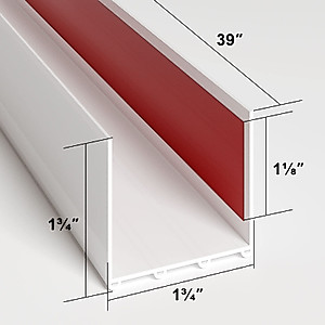 Door Draft Stopper, Cuttable Draft Stopper for Bottom of Door, Strong Adhesive Door Sweeps for Exterior Doors 39” Length (White)
